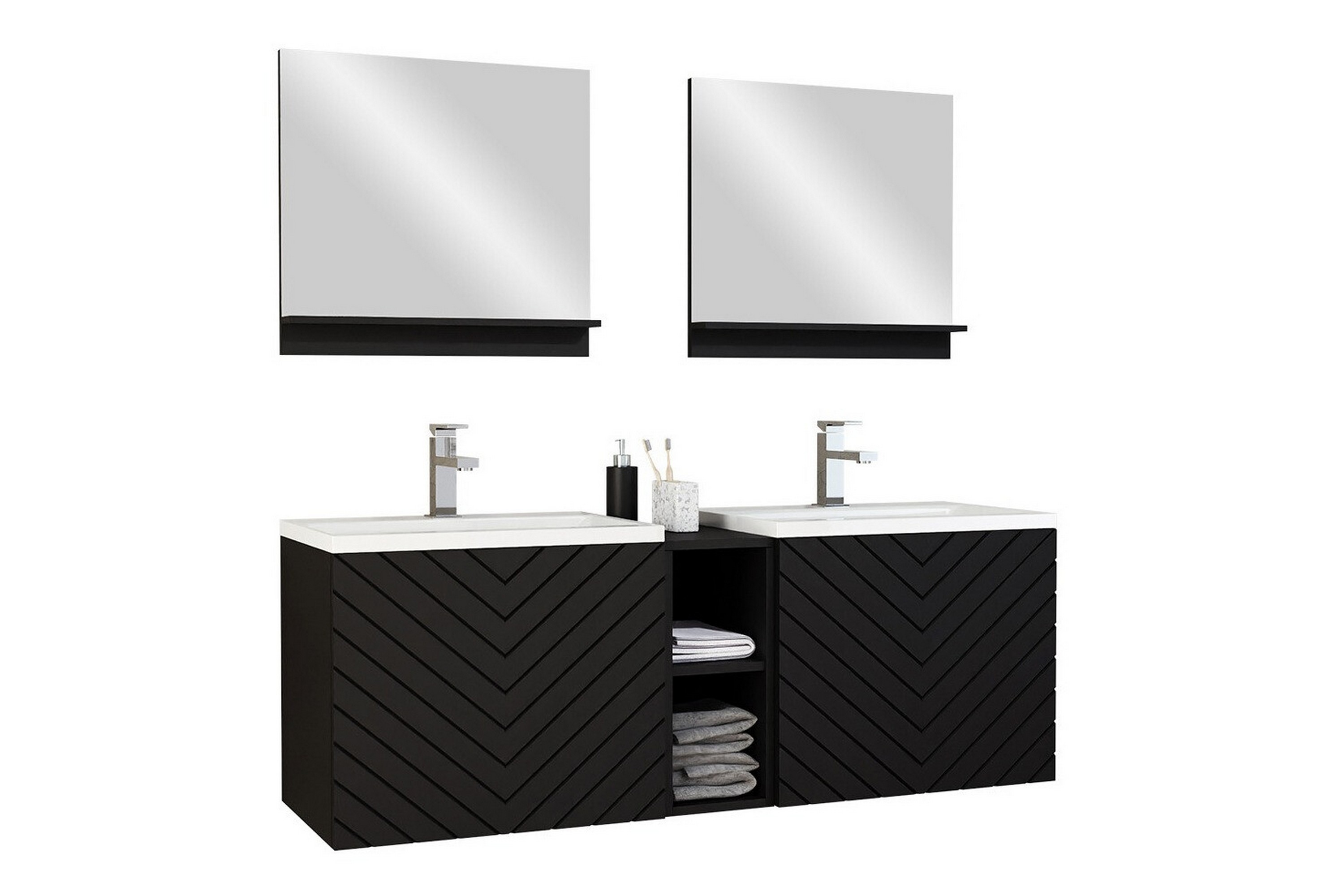 Kylpyhuoneen kalustesetti Kintore Musta - Talo & remontointi | Kodin1.com