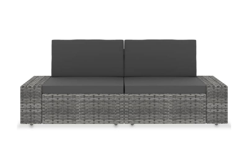 Modulsoffa 2-sits konstrotting grå - Mittmodul utesoffa | Chilli