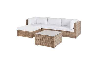 3-sits Loungegrupp Sano Vänstervänd Natur/vit - Utemöbler & utemiljö ...