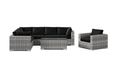 Comfort Garden Bahamas utomhus L-soffa vänster 7-sits med fåtölj och ...