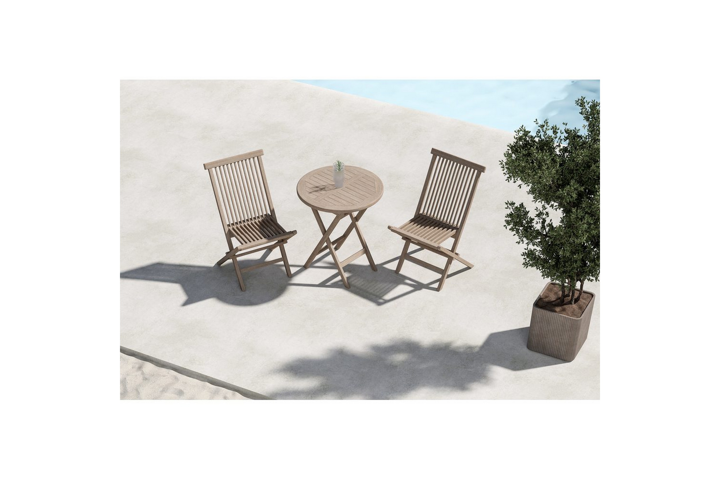 Café Set Kenya 70x75, Kenya Vitputsad - Utemöbler & utemiljö | Chilli