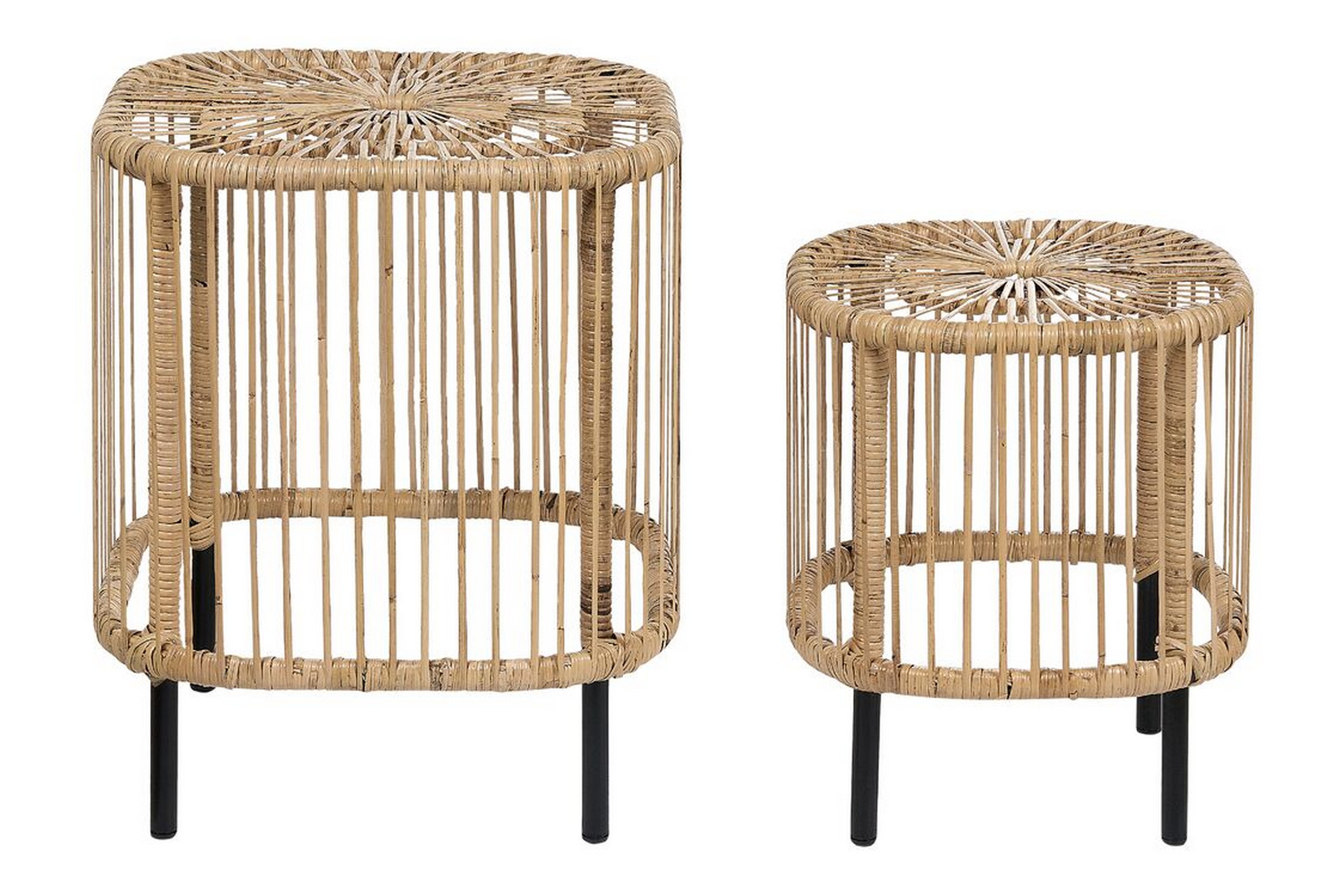 Rimouski Sidobord och Avlastningsbord Utomhus 40 cm Konstrotting Beige/Svart - Utemöbler - Trademax