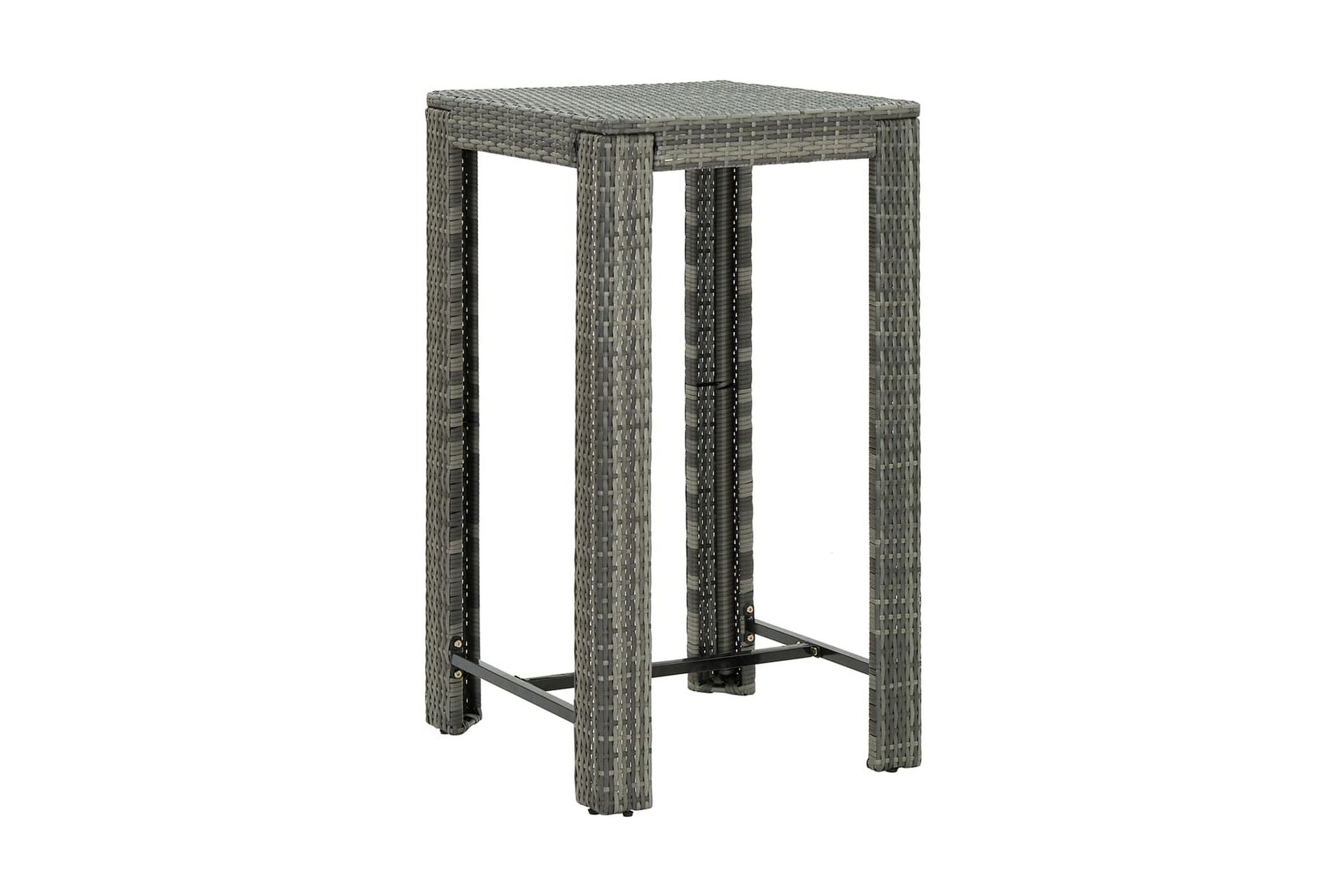 Barbord för trädgård grå 60,5x60,5x110,5 cm konstrotting - Utemöbler ...